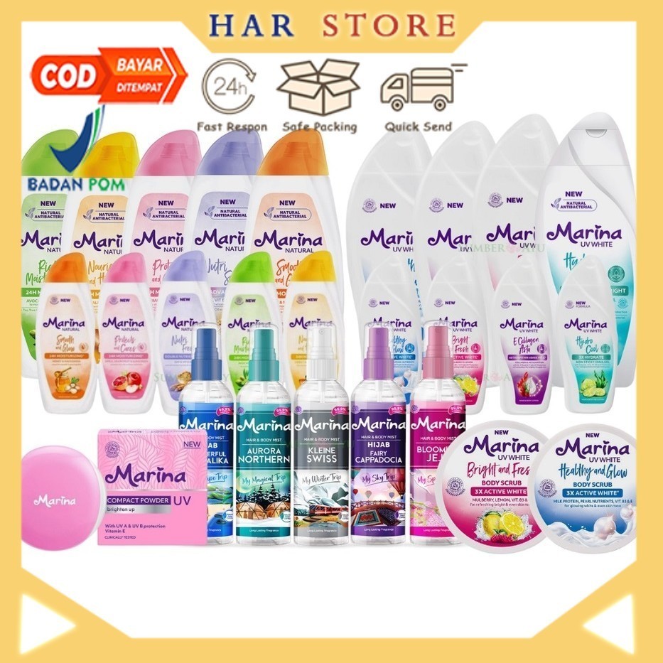 Jual MARINA BODY LOTION BODY SERUM COMPACT POWDER LULUR SERIES | Shopee ...