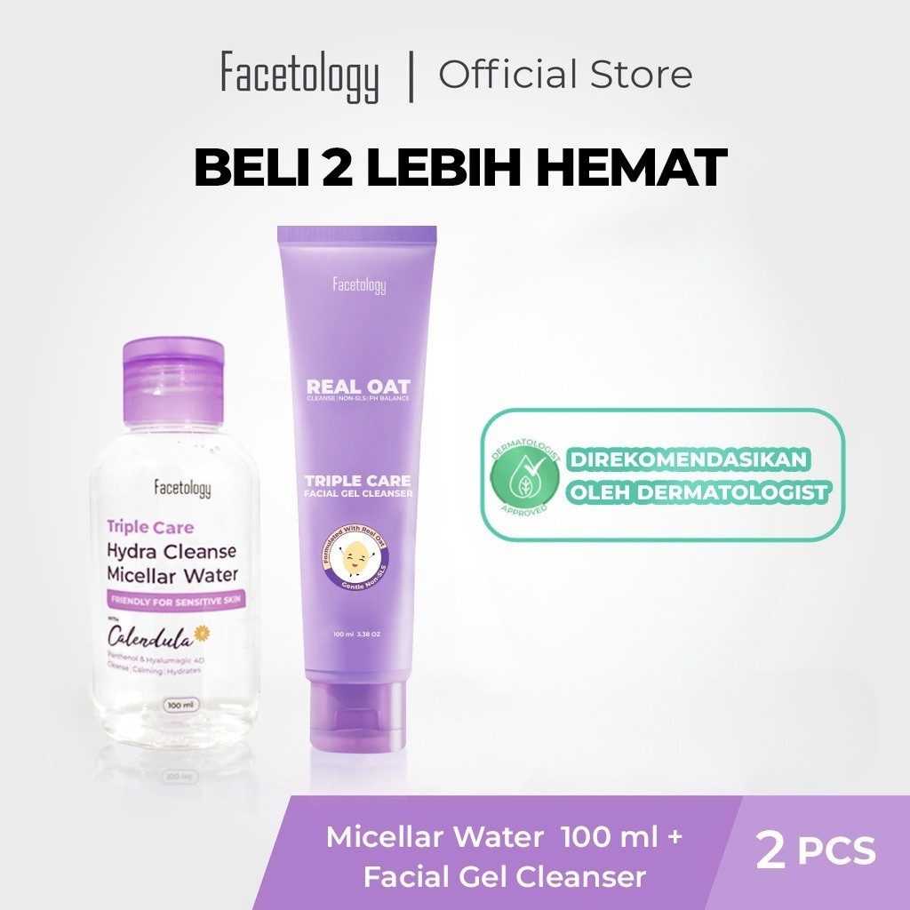 Jual Rumah Cantik 354 Facetology [DOUBLE CLEANSING SET] Triple Care Hydra Cleanse Micellar Water ...