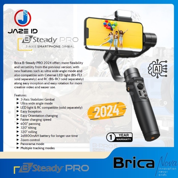 Jual Brica B Steady Pro 3 Axis Holder Smartphone HP Gimbal - 2024 AI | Shopee Indonesia