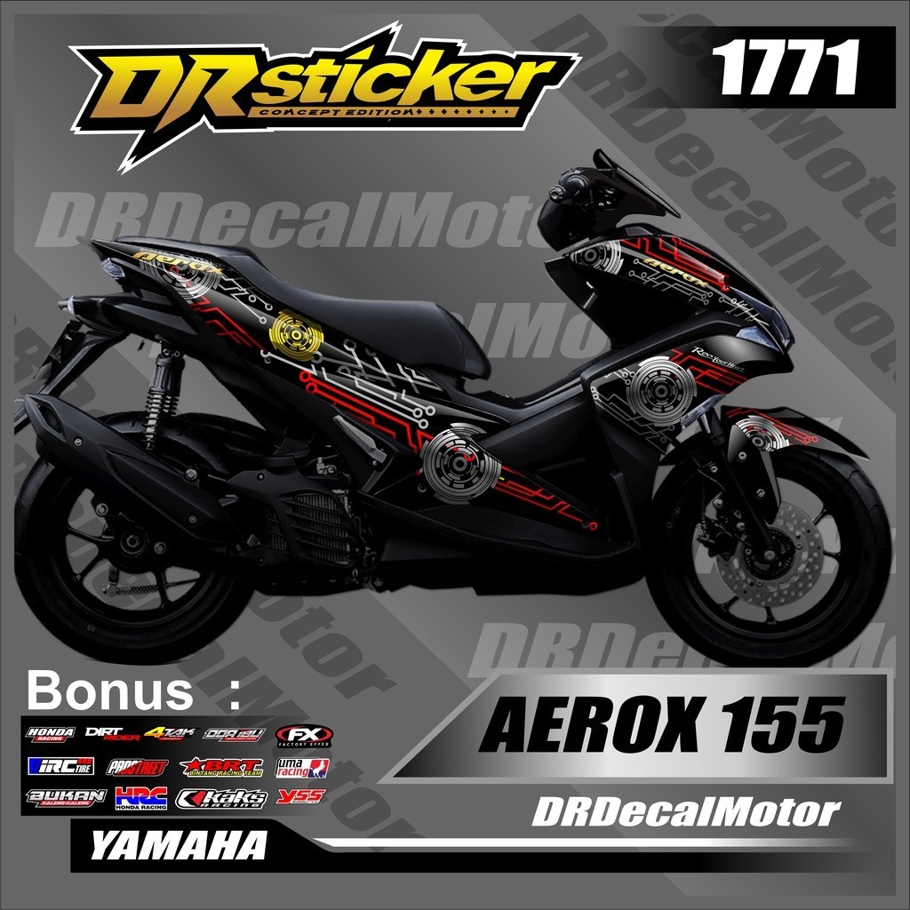 Jual stiker motor aerox 155 motor costum decal stiker aerox design ...