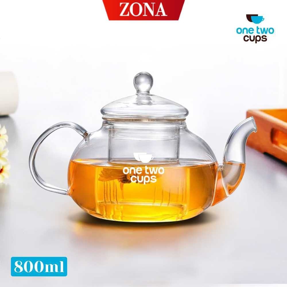 Jual ZONA Teko Teh Kaca Teapot Tahan Panas Api 800ml with Saringan - 8CV102 | Shopee Indonesia