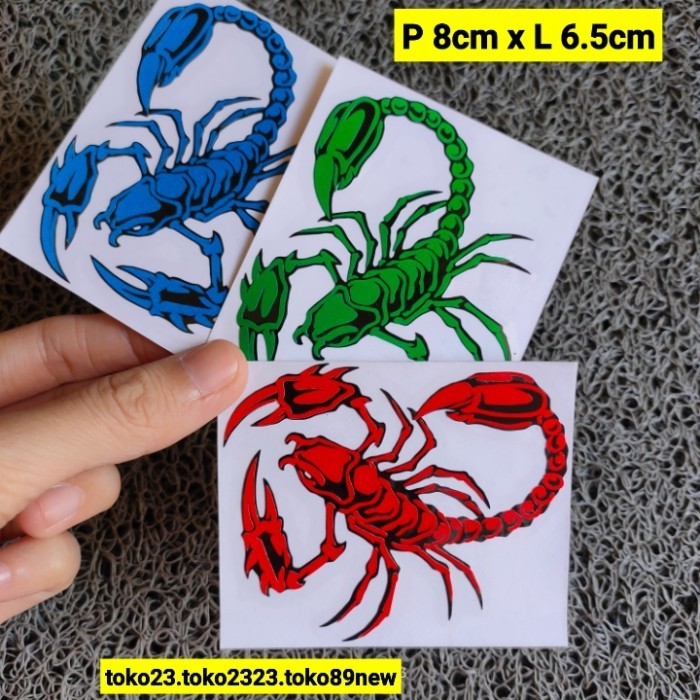 Jual stiker cutting motor gambar Scorpio kalajengking - Biru | Shopee ...