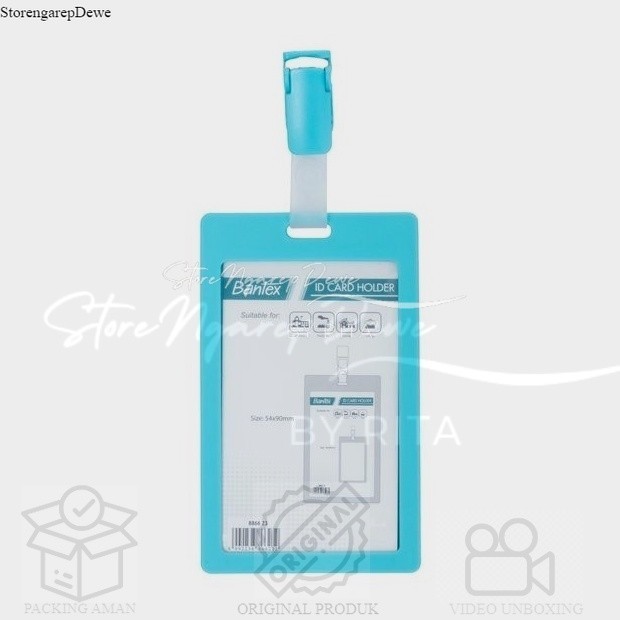Jual ID CARD PORTRAIT + CLIP SKYBLUE BANTEX 8866 23 / NAME TAG barang ...