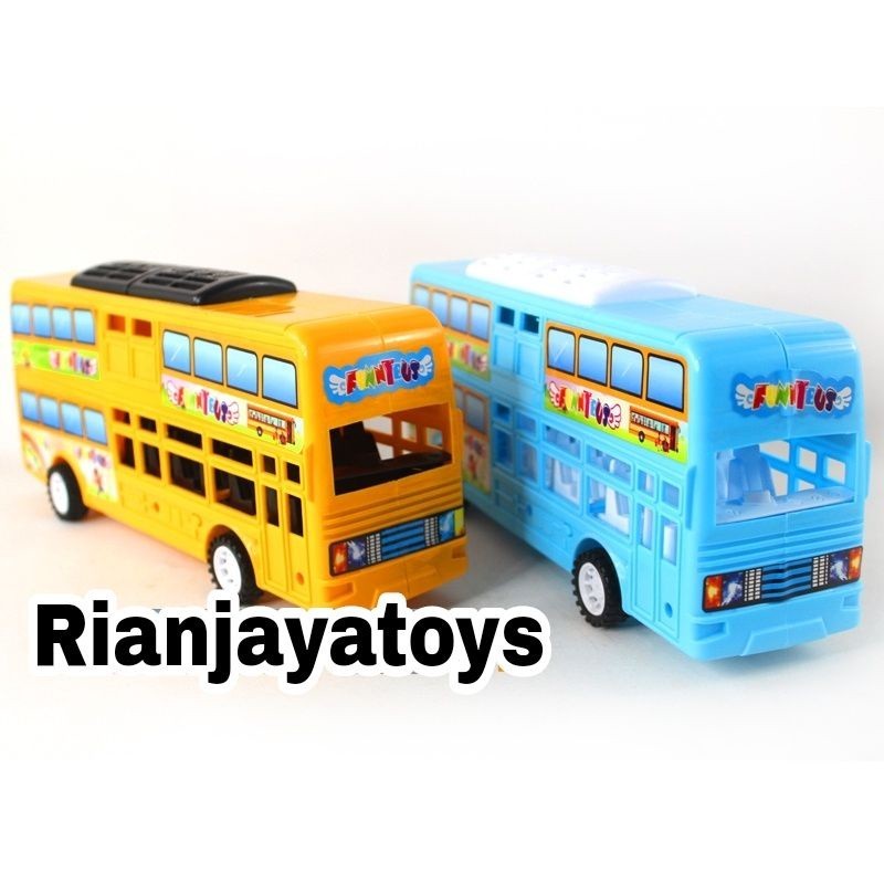 Jual Mainan mobil bus tingkat ukuran besar panjang 25cm SNI / bis ...
