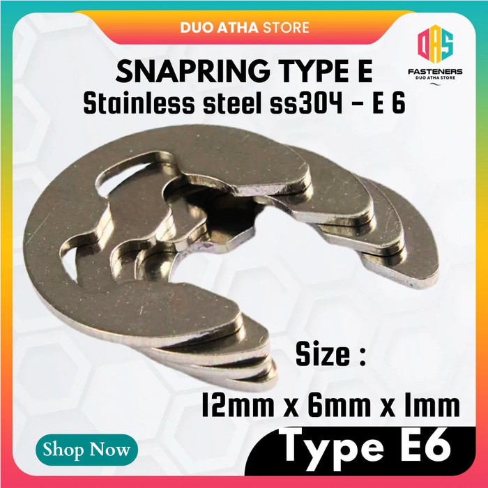 Jual Snapring Type E6 Snap ring Type E 6 Stainless Steel 304 | Shopee ...
