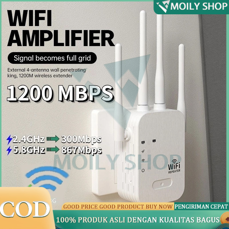Jual 1200m Wifi Repeater/ 6 Antena Wireless Repeater/Network Extender/Wifi Signal Range Extender ...