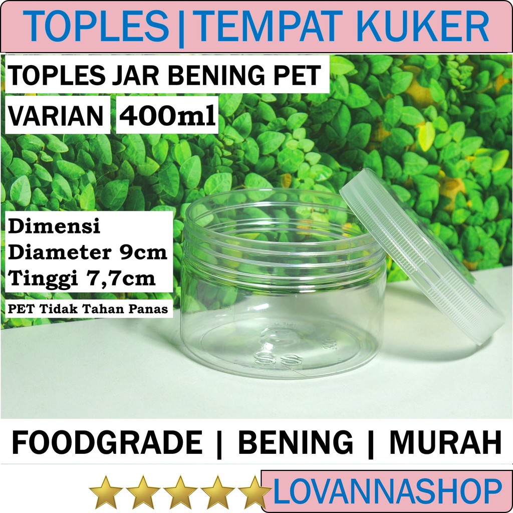 Jual Toples Jar Plastik 400ml Toples Tabung Dessert Kue Kering Fox Bening Tranparan Cookies ...