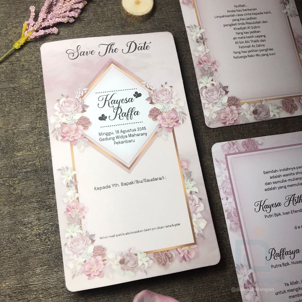 Jual Undangan Pernikahan Aesthetic Tema Floral Anggun Elegant Modern ...