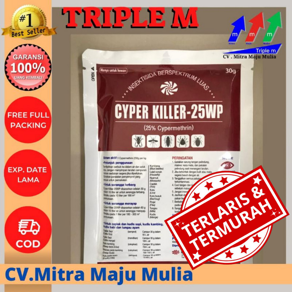 Jual Cyperkiller Cyper Killer 25 wp 30 gram ORIGINAL / Insektisida ...
