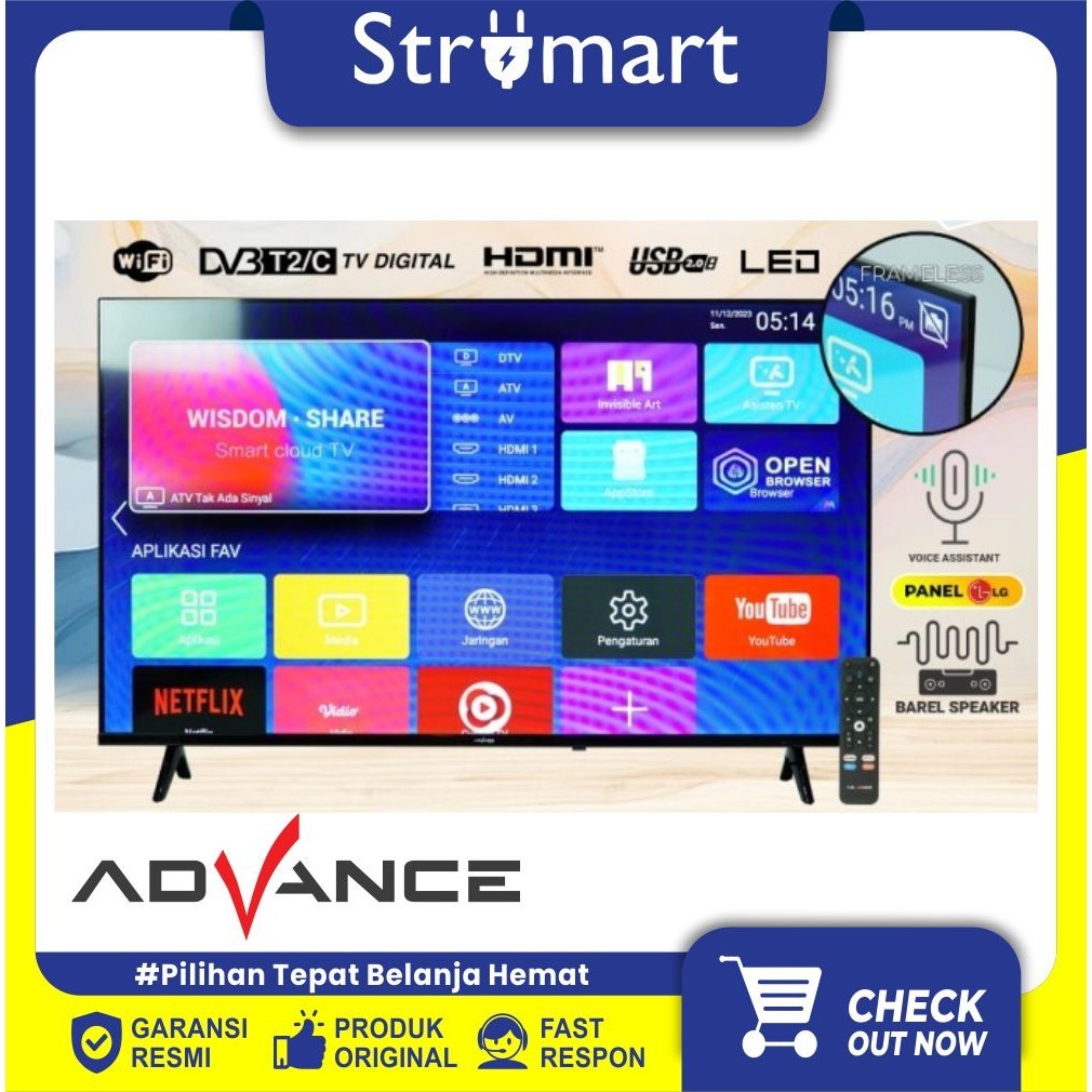 Jual ADVANCE SMART TV ADV-4301A PRO ANDROID TV 43 INCH | Shopee Indonesia