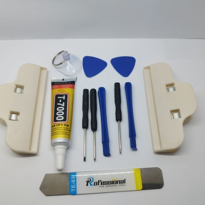 Jual OBENG SERVICE HP 8 IN 1 + T7000 HITAM / B7000 BENING + PENCONGKEL TE03 + PENJEPIT 2 PCS ...