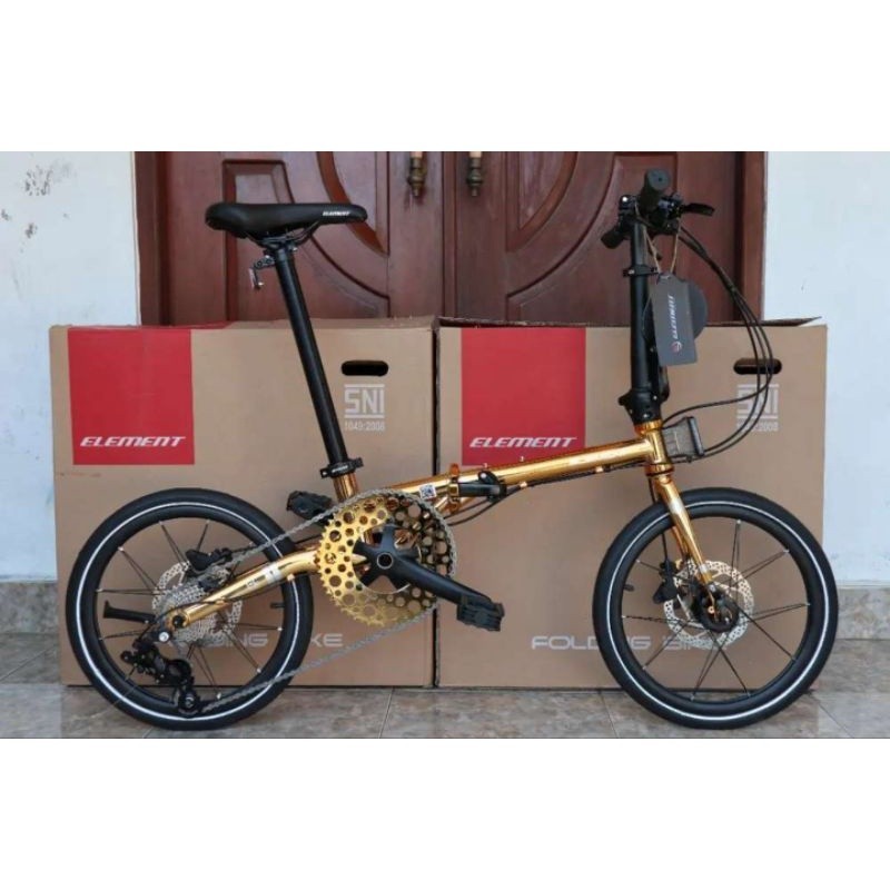 Jual Element Troy Gold Chromoly 10 speed hidrolik sepeda lipat 16 inch ...
