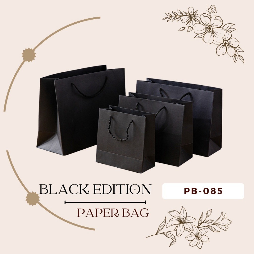 Jual PB085 - PAPER BAG JUMBO PREMIUM BLACK EDITION TAS HAMPERS KADO BAG ...