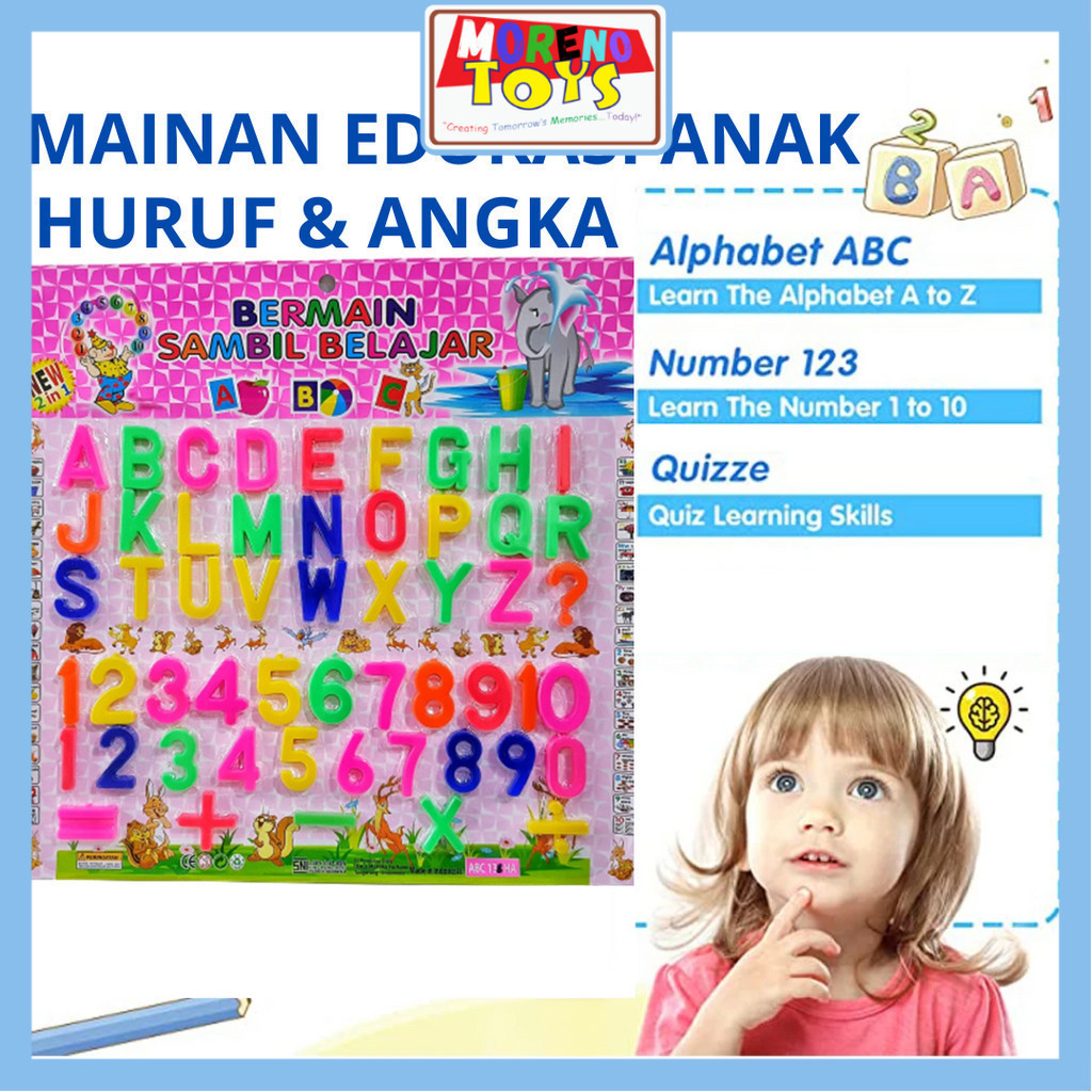 Jual Mainan Edukas Anak Huruf Dan Angka - Alphabets Numbers / Bermain ...