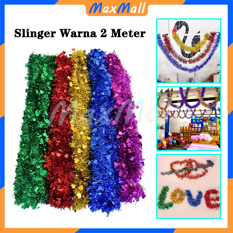 Jual Slinger Ekonomis 2 Meter Slinger Warna Slinger Rumbai Hiasan ...
