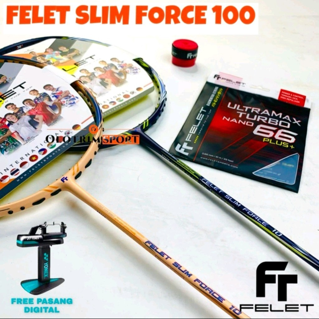 Jual Raket Badminton FELET SLIM FORCE 10 ORIGINAL FELET 100% | Shopee ...