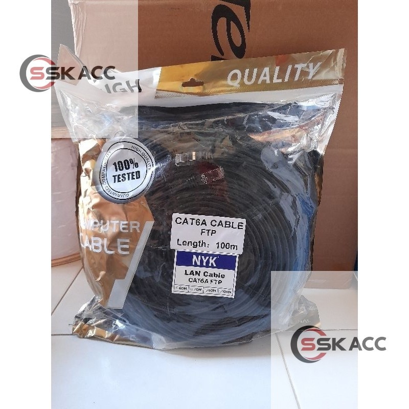 Jual Kabel LAN Outdoor FTP 100m 100 meter CAT6 CAT 6 JACK Metal Siap pakai | Shopee Indonesia
