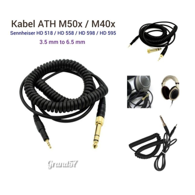 Jual Kabel ATH-M50X M50 M40X M50X Sennheiser HD518 558 598 595 3.5mm to ...