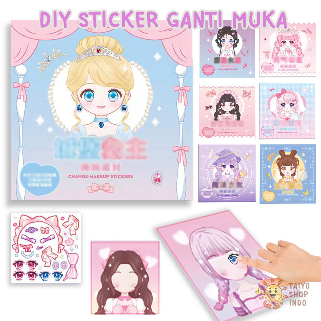 Jual TAIYO DIY Stiker Ganti Muka Make Up Sticker Ekspresi Dress Girl ...