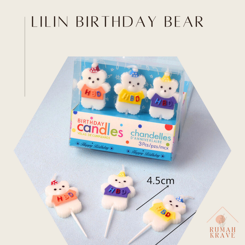 Jual RUMAH KRAVE - Lilin HBD Bear Lilin Ulang Tahun Beruang | Shopee ...