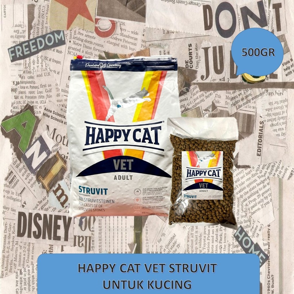 Jual Happy Cat Vet Struvit Makanan Khusus Urinary Cat REPACK 500gr ...