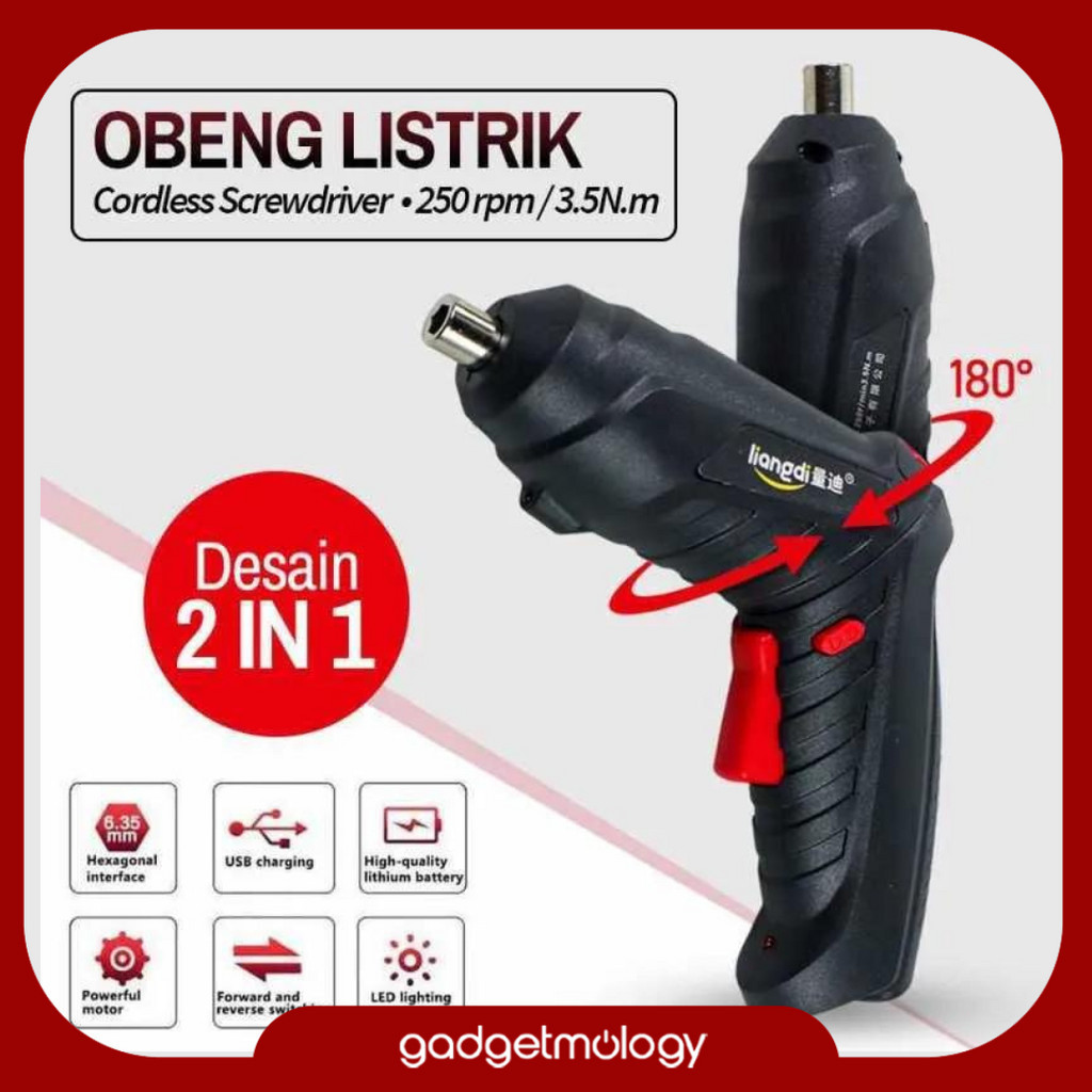 Jual Obeng Listrik Liangdi Q029 Cordless Screwdriver Elektrik 2in1 With Rechargeable Battery ...