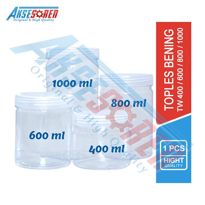 Jual Aksesoren Toples Transparant TW / Setoples Bening Ukuran 400/600/800/1000 Ml / Wadah ...
