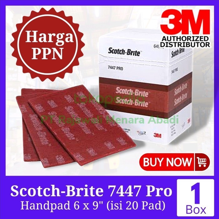 Jual 3M Scotch-Brite 7447 Pro Hand Pad (1 Box isi 20 Pcs) | Shopee ...