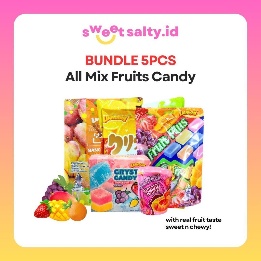 Jual [HALAL] Lianggui Bundle 5in1 All Mix Fruits Candy | Permen Buah ...