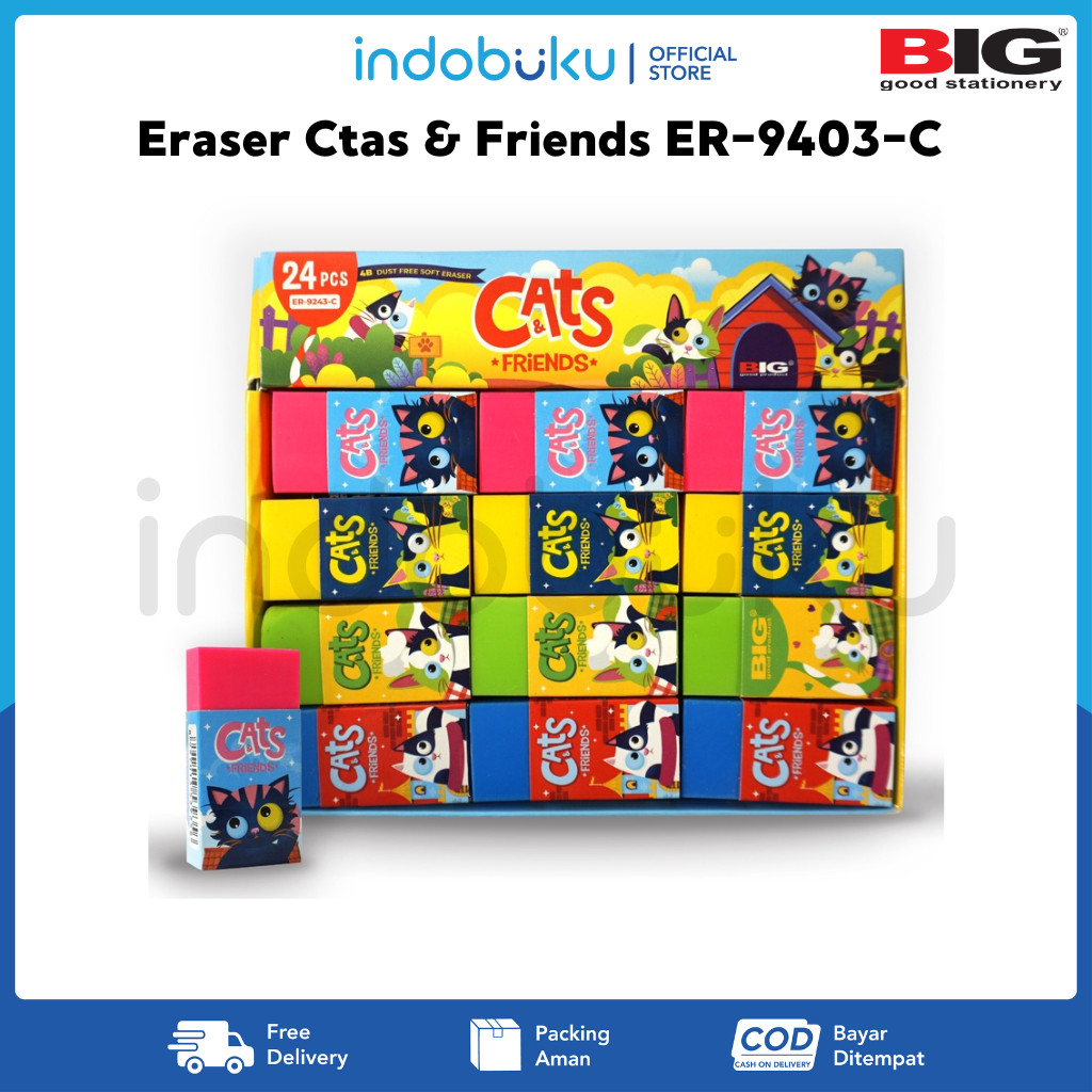 Jual Eraser Ctas & Friends BIG ER-9403-C / Penghapus Gambar Kucing BIG ...