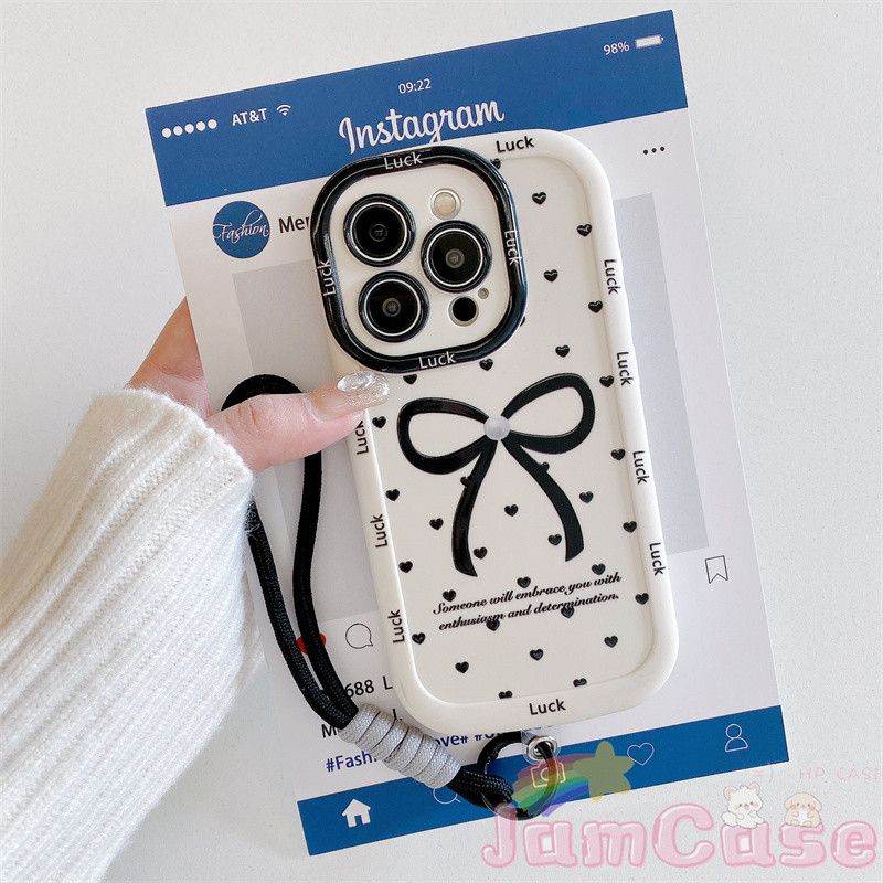 Jual case iPhone 15 Busur hitam Casing ponsel cocok untuk iPhone 11 ...