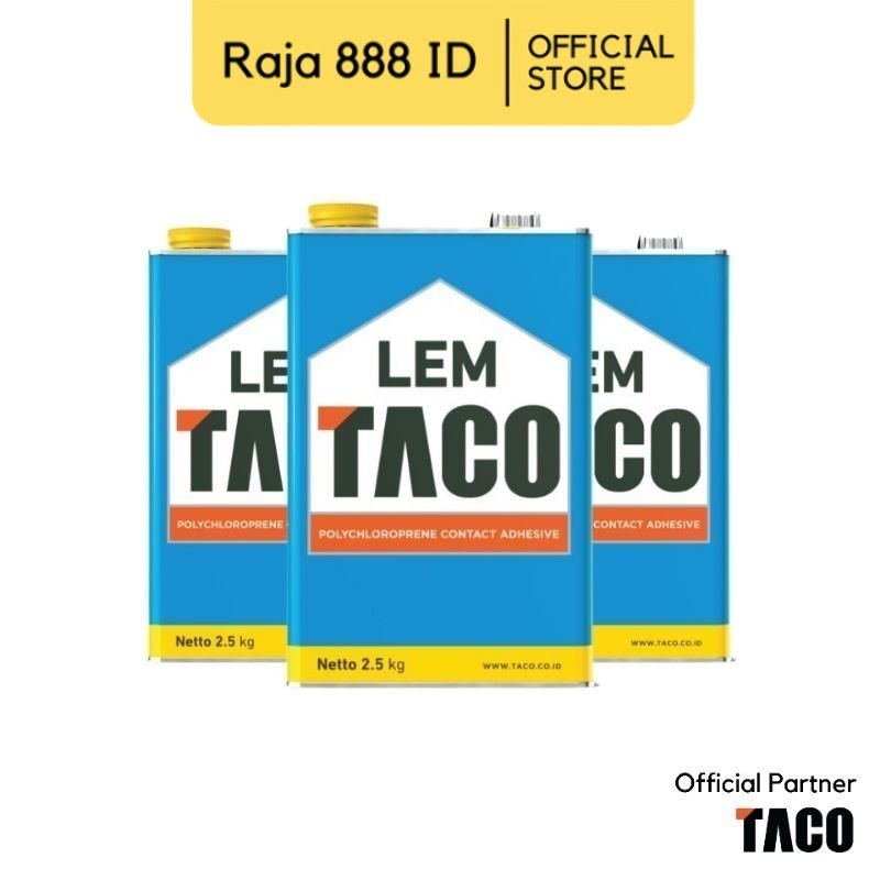 Jual RAJA888 Lem Kuning Taco 2,5 kg Vinyl Lantai HPL Wallpanel Panel Dinding Skirt Edge Edging ...