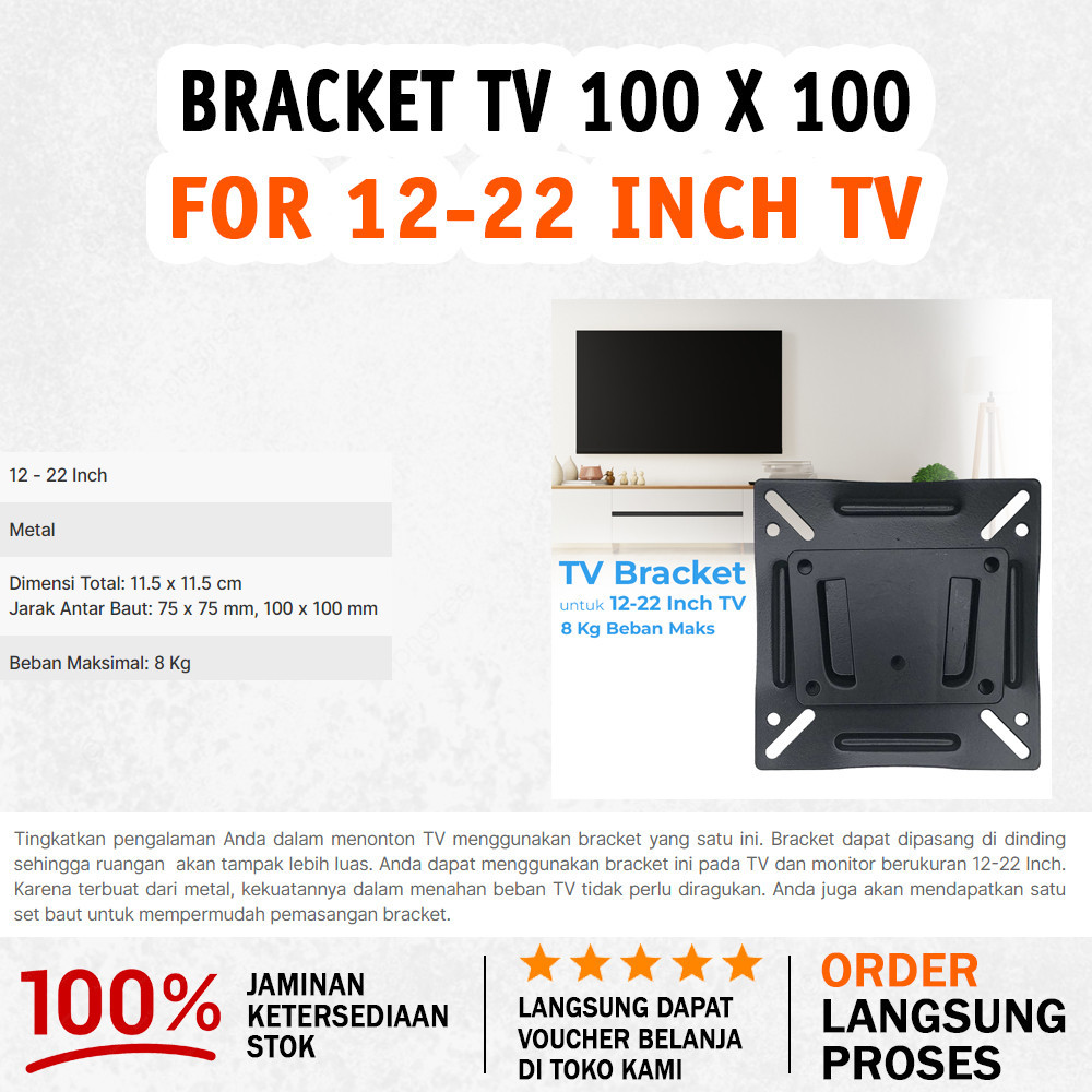 Jual Universal TV Bracket Mudah Dipasang Untuk Layar 14-22 Inch Dengan ...