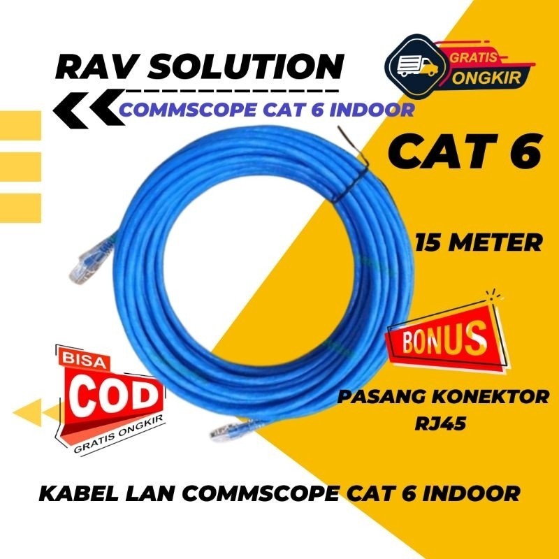 Jual KABEL LAN COMMSCOPE CAT 6 30 METER INDOOR BONUS PASANG KONEKTOR ...
