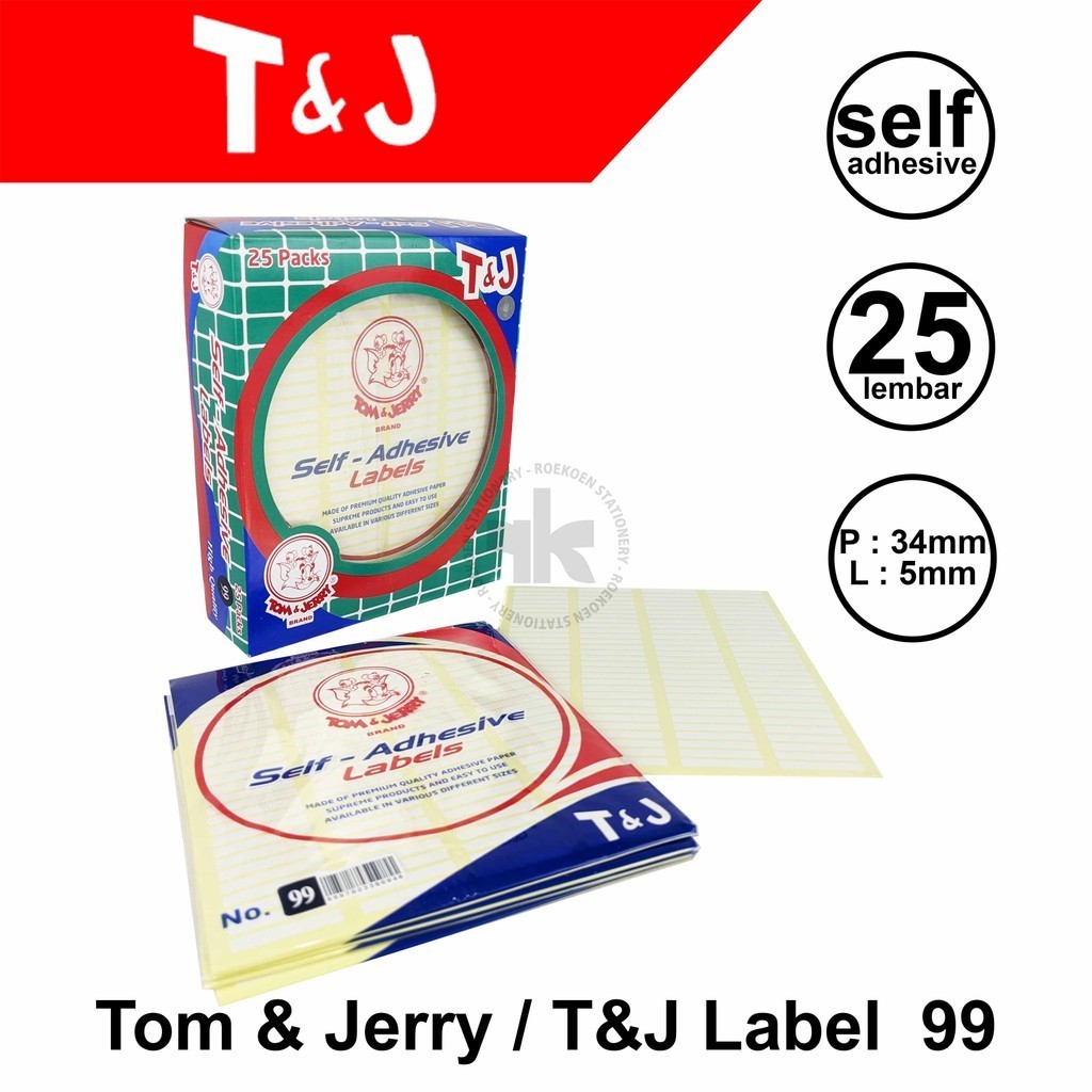 Jual Tom & Jerry TJ Label 99 (5 x 34mm) | Shopee Indonesia