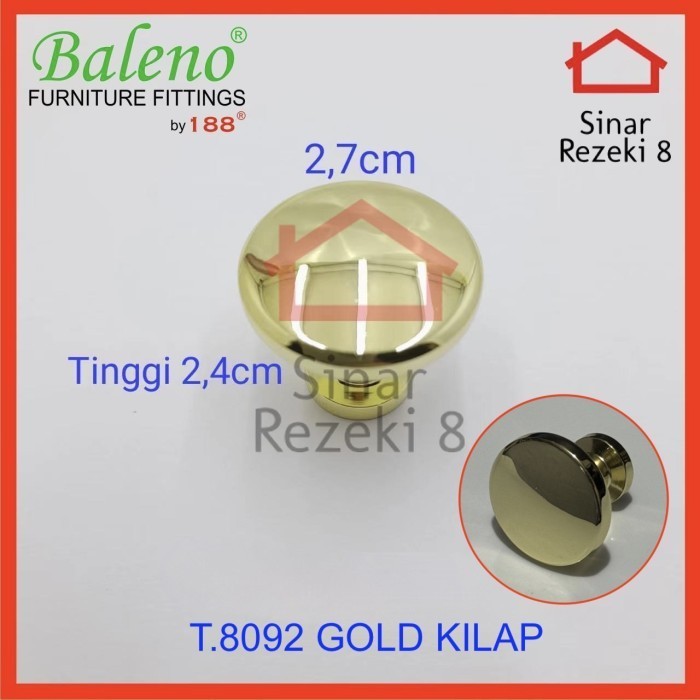 Jual Handle Tarikan Laci 8092 Gold / Emas Knob Pintu Lemari Bulat ...