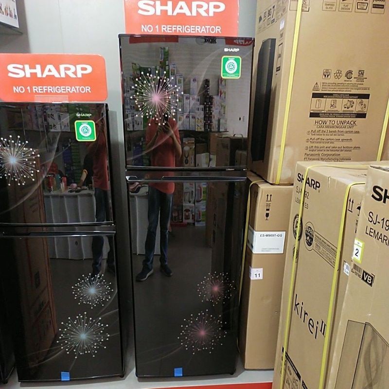 Jual Kulkas Sharp 317MG DP (Pink) / DB (Biru) | Shopee Indonesia
