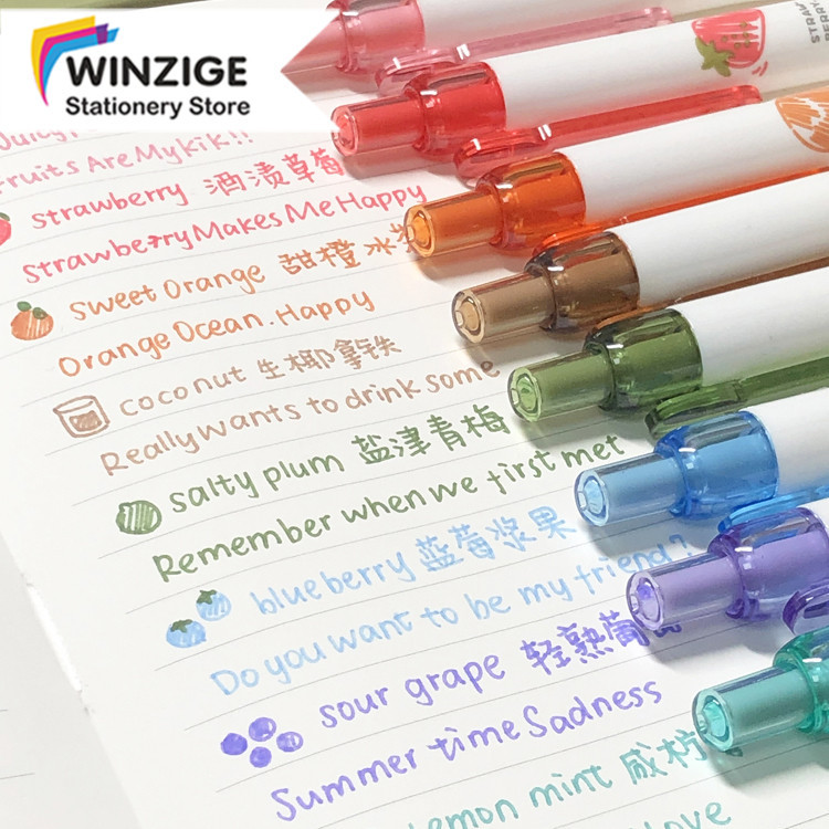 Jual Winzige 8 Colors Fruit Scented Pulpen gel 0.5mm pena mekanik lucu ...