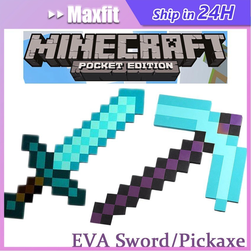 Jual [Ready Stock] Jumbo EVA Pedang Minecraft New Pickaxe Axe permainan ...