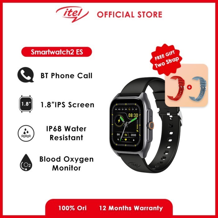 Jual itel Smart Watch 2 ES ISW-12 1.8‘’ HD BT Call IP68 Waterproof ...