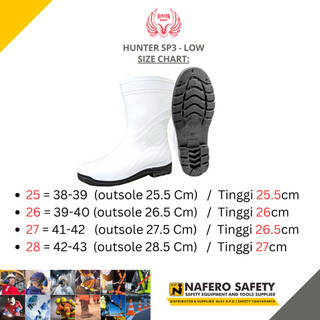 Jual Sepatu Boot Pendek HUNTER SP 3 Putih Boots Karet Ringan Lentur ...