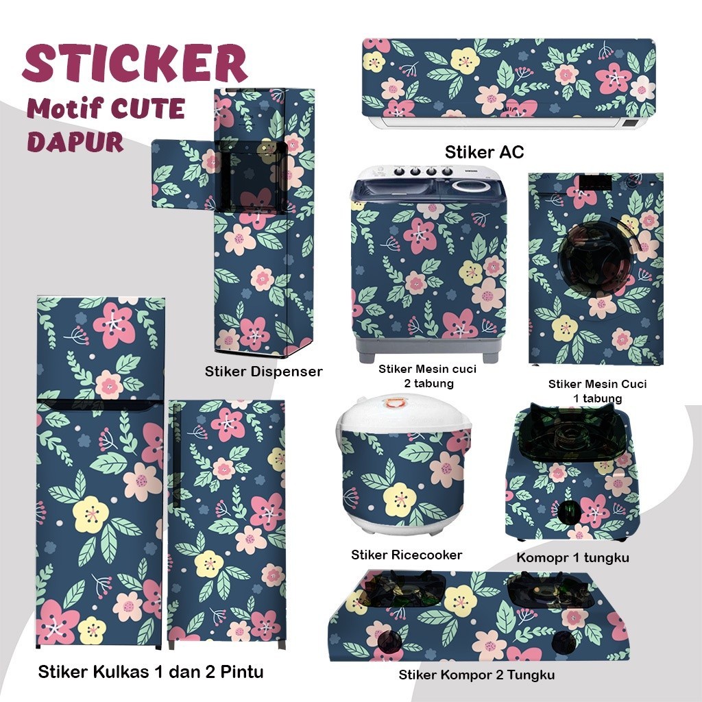 Jual Stiker dapur Stiker kulkas kompor mesin cuci 1 2 pintu tabung mata ...
