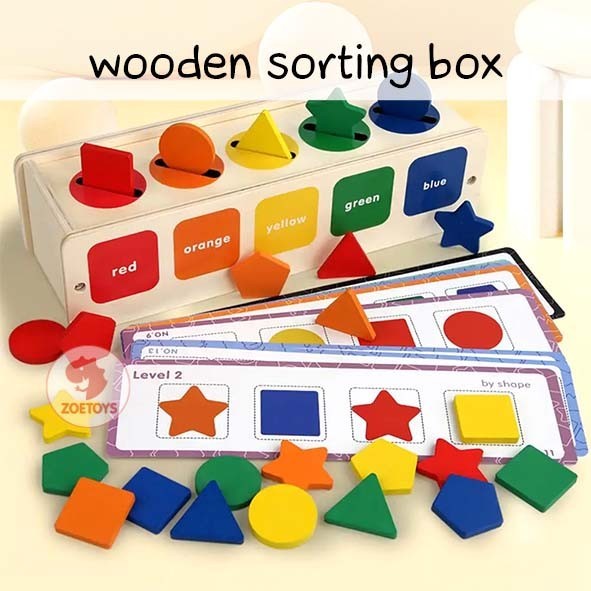 Jual Zoetoys Wooden Sorting Box | Learning Color Shape Matching Sorting ...