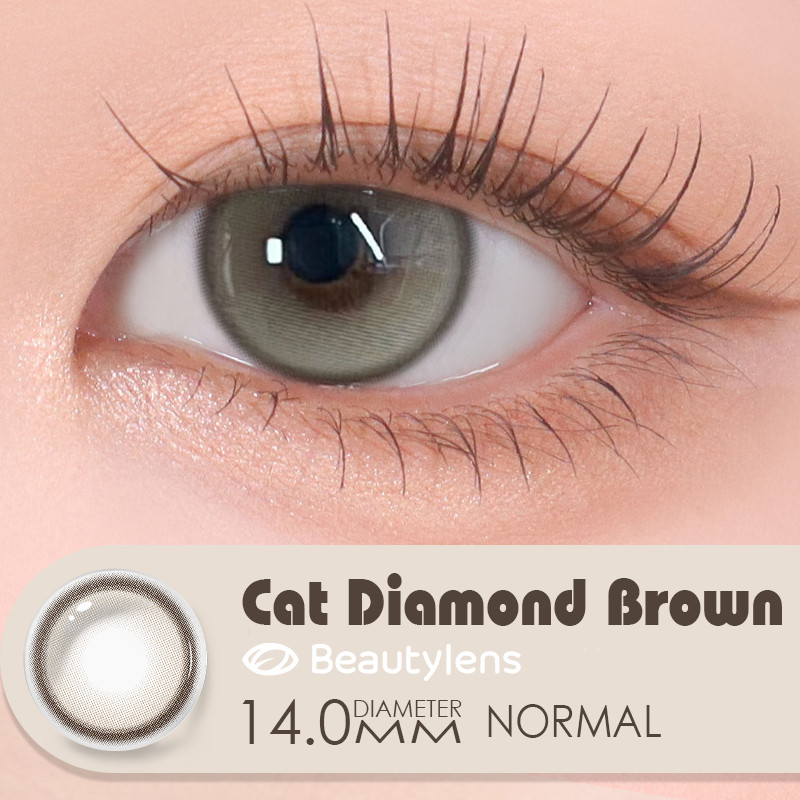 Jual BEAUTYLENS Cat Diamond Brown 14.0mm Softlens Lensa normal&minus [0 ...