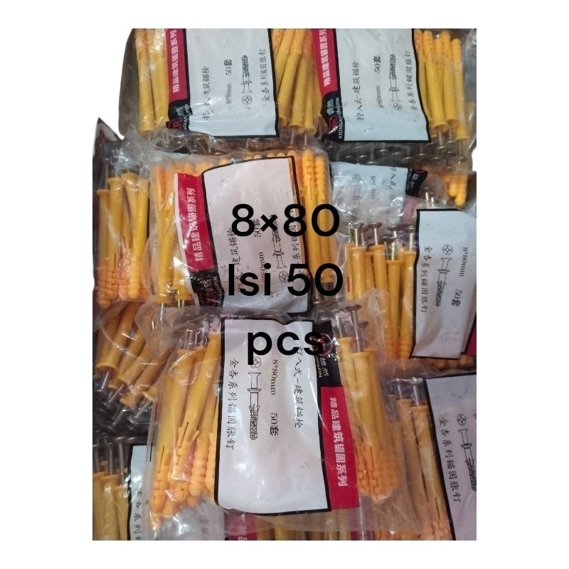 Jual GL visher + skrup 8 × 80 mm isi 50 pcs Visher tembok paku Visher ...