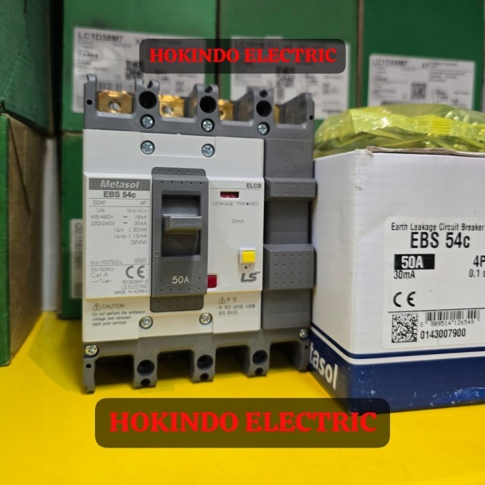 Jual ELCB LS 4P 50A 30MA / LS EBS54C 50A / ELCB EBS-54c 4P 50A 30MA 18KA 415/460V ORIGINAL LS ...
