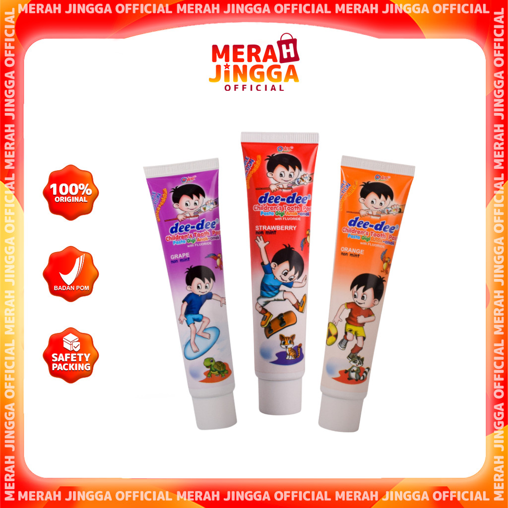 Jual Dee-Dee Kids Toothpaste - Pasta Gigi Anak 50gr | Merah Jingga ...