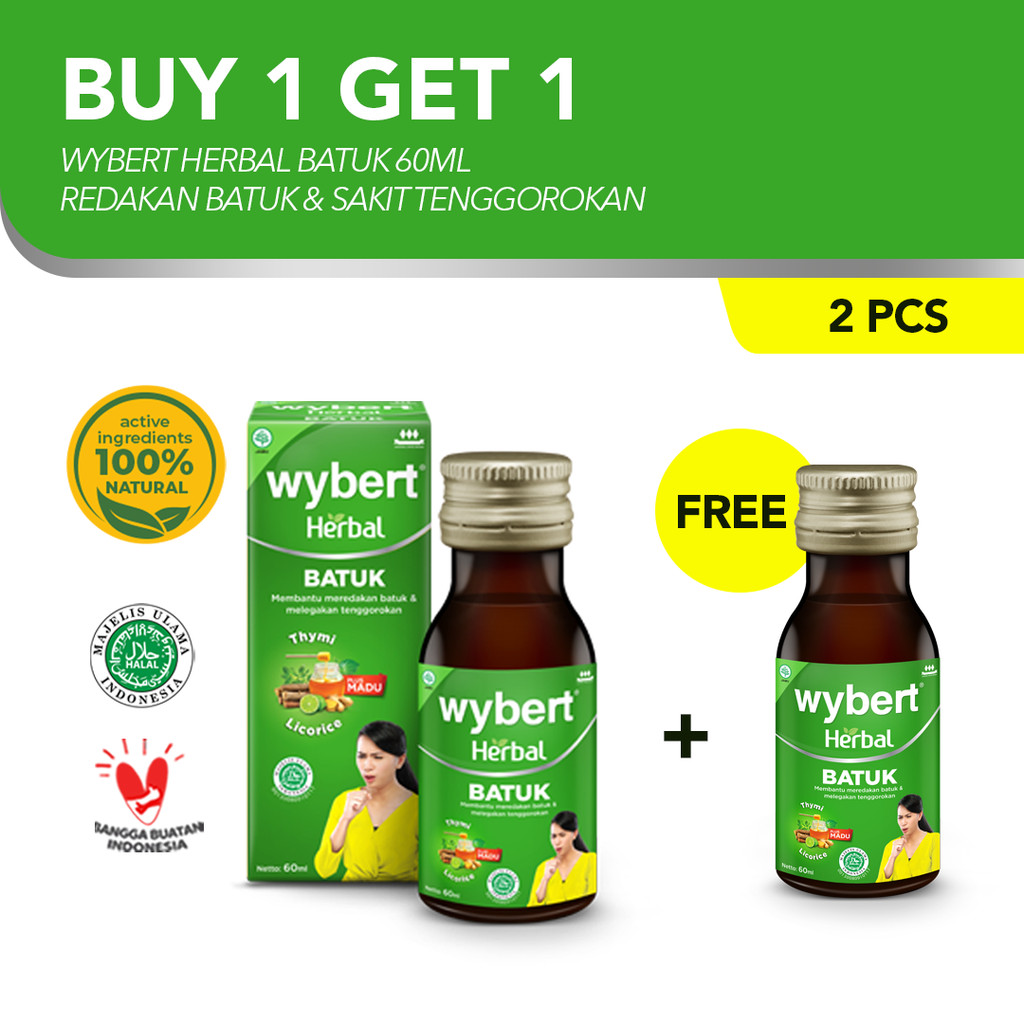 Jual Buy 1 Get 1 Wybert Herbal Batuk 60ml/ Syrup | Shopee Indonesia