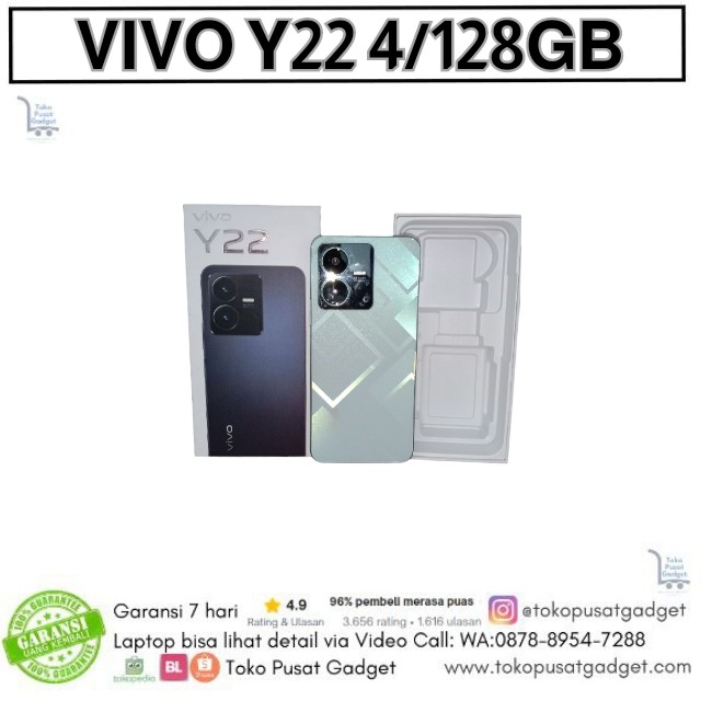 Jual VIVO Y22 4/128GB 4 128 RAM 4 GB/128 GB Garansi | Shopee Indonesia