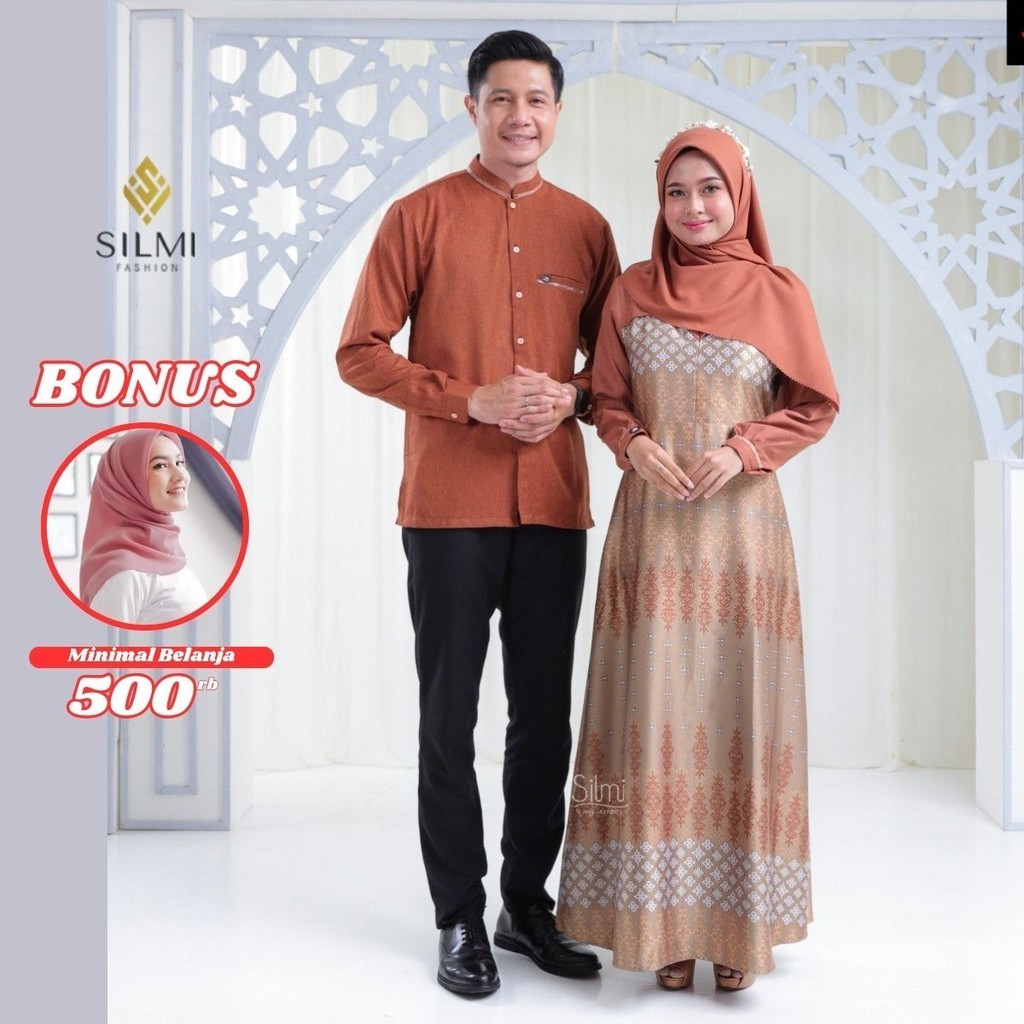 Jual Baju Couple Pasangan Muslim Kekinian Terbaru Lebaran 2024 Silmi ...